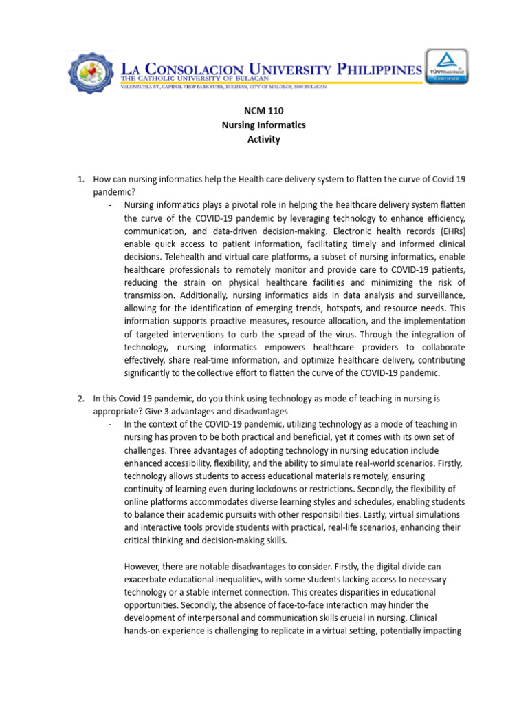 NCM 110 Activity | PDF