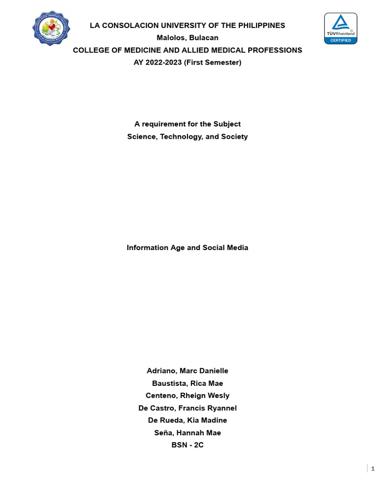 Group 1-Information Age and Social Media-Bsn-2c | PDF | Information Age ...