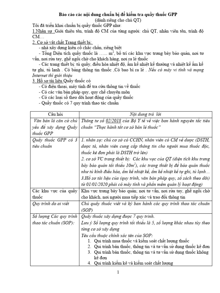 Hoc Quay Thuoc Theo TT 02 GPP | PDF