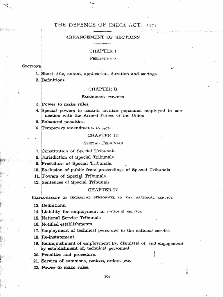 Defence of India Act 1971 | PDF