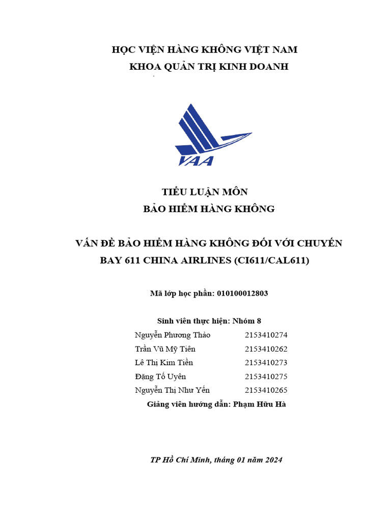 TIỂU LUẬN BHHK 1 | PDF