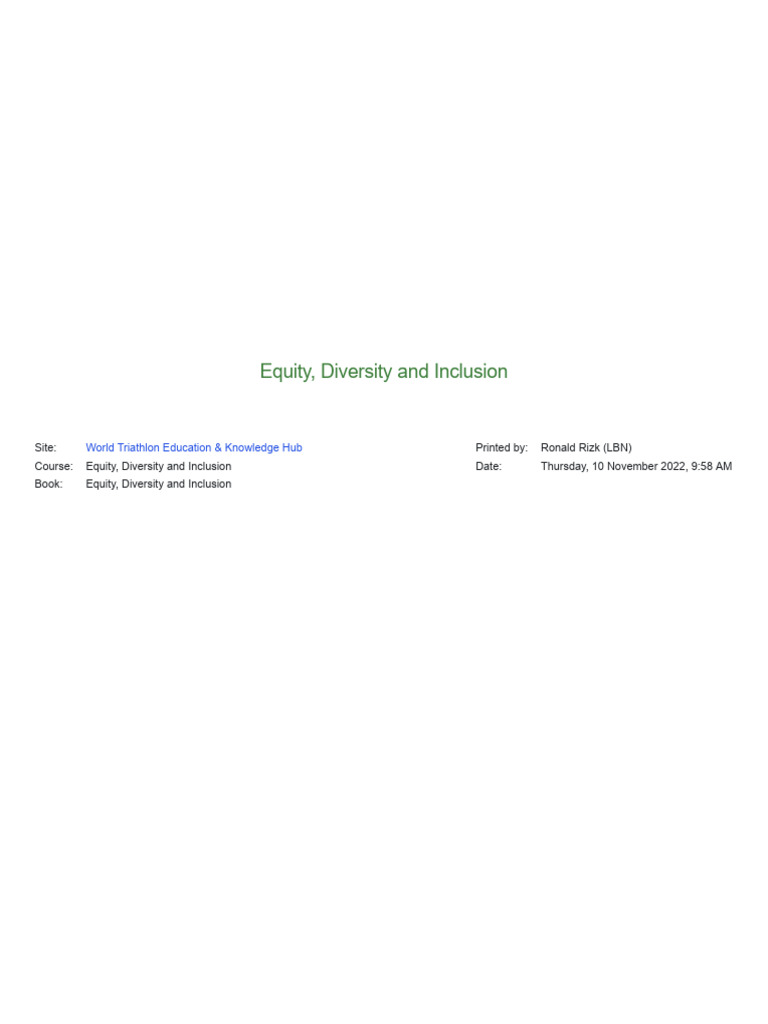 Equity, Diversity and Inclusion | PDF | Mentorship | Gender