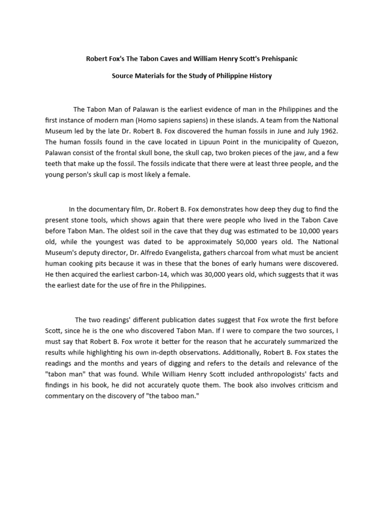 Discovery of Tabon Man by Robert Fox | PDF