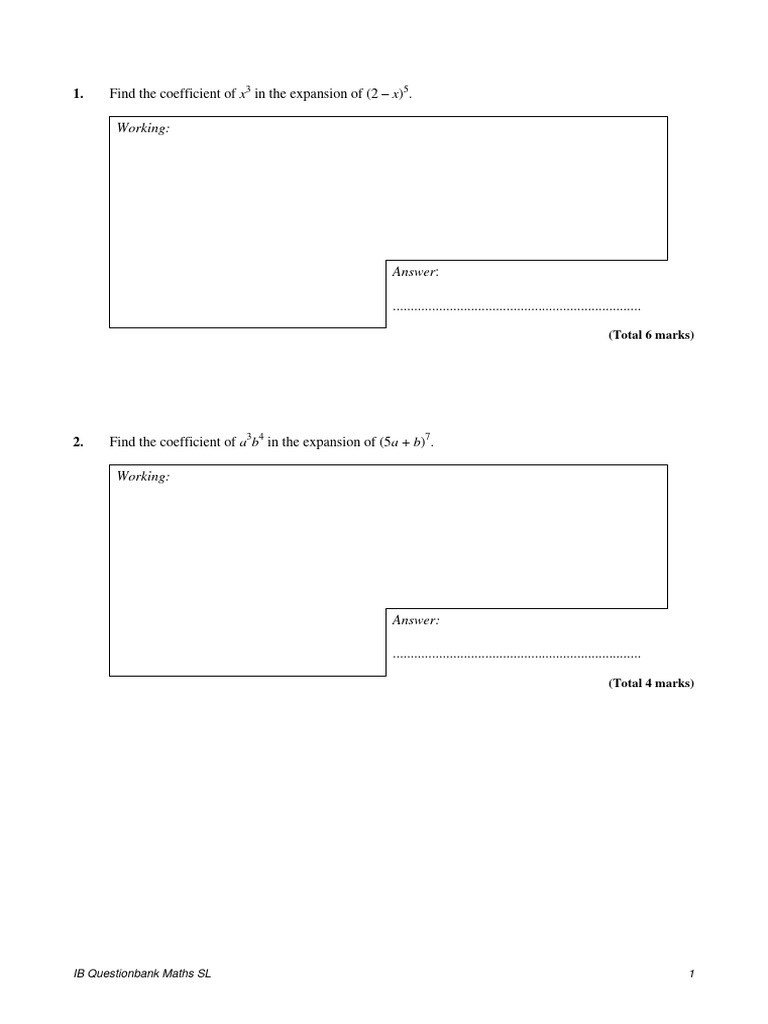 Binomial Worksheet | Download Free PDF | Mathematical Analysis | Arithmetic