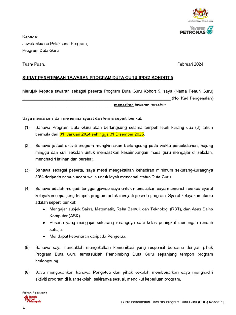 Surat Setuju Terima | PDF