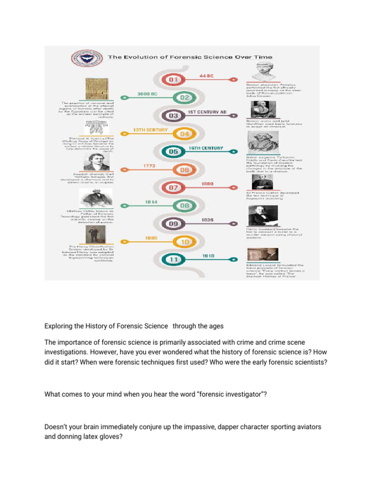 History of Forensic Science Unveiled | PDF