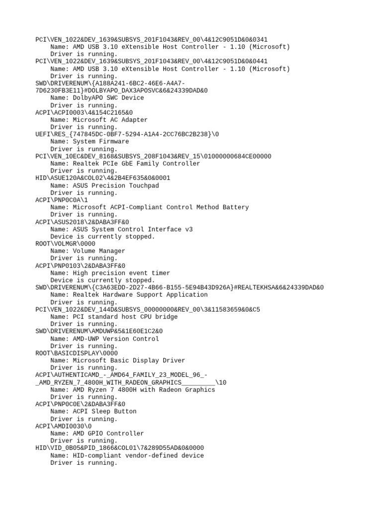 Devlist | PDF | Device Driver | Usb