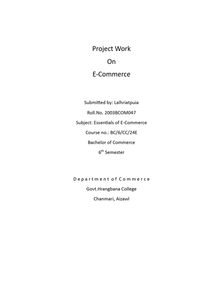 Ecommerce Project By Lalhriatpuia Pdf Cost Of Living E Commerce
