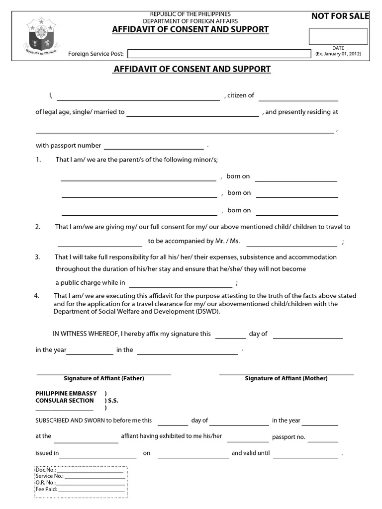Affidavit of Consent and Support | PDF | Affidavit | Government