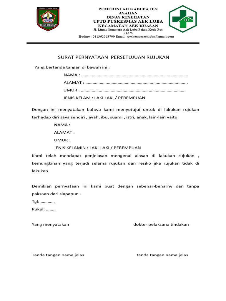 Form Persetujuan Medis | PDF