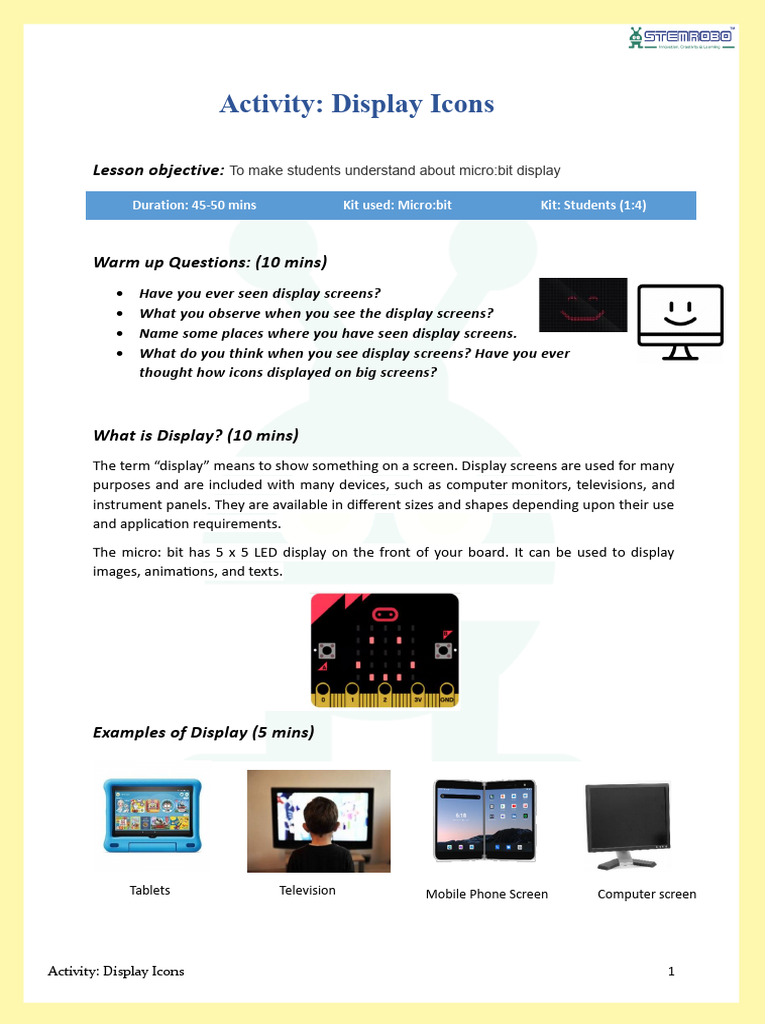 1.display Icons-Lesson Plan | PDF