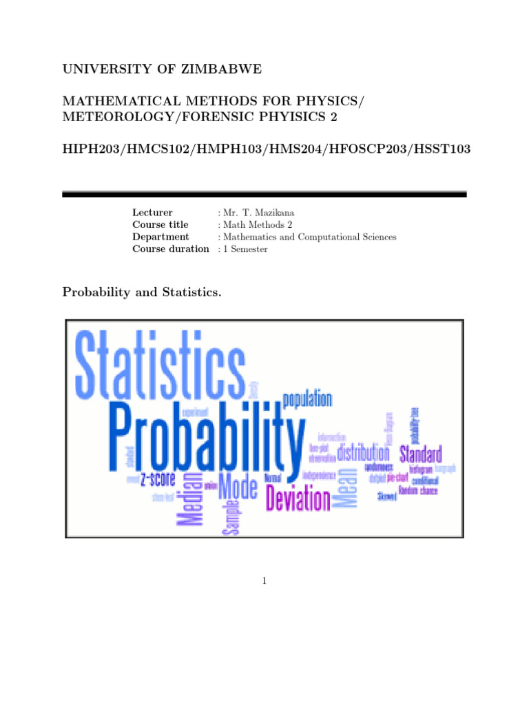 Probability and Statistics | PDF | Statistics | Probability Distribution