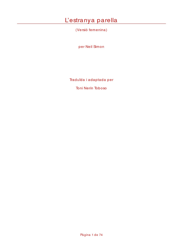 L Estranya Parella Dones | PDF