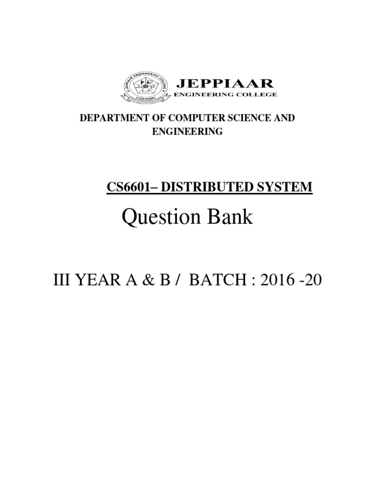 Iii Year Vi Sem CS6601 Distributed Systems | PDF