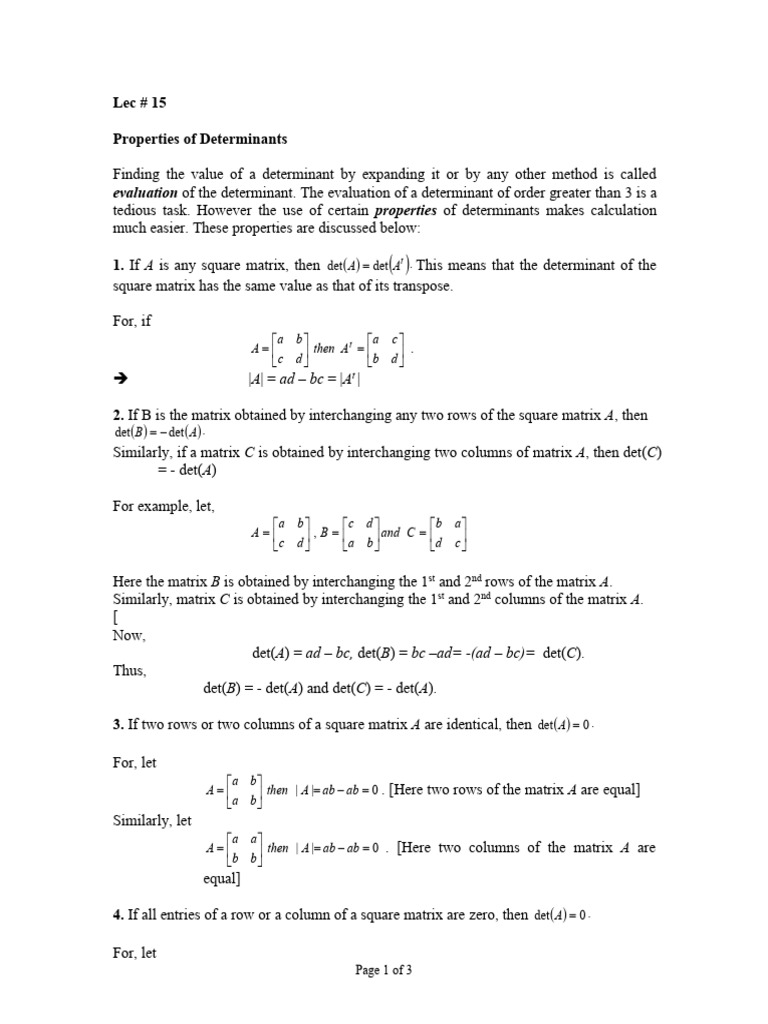 Lec 15 LADEAG | PDF | Determinant | Matrix (Mathematics)