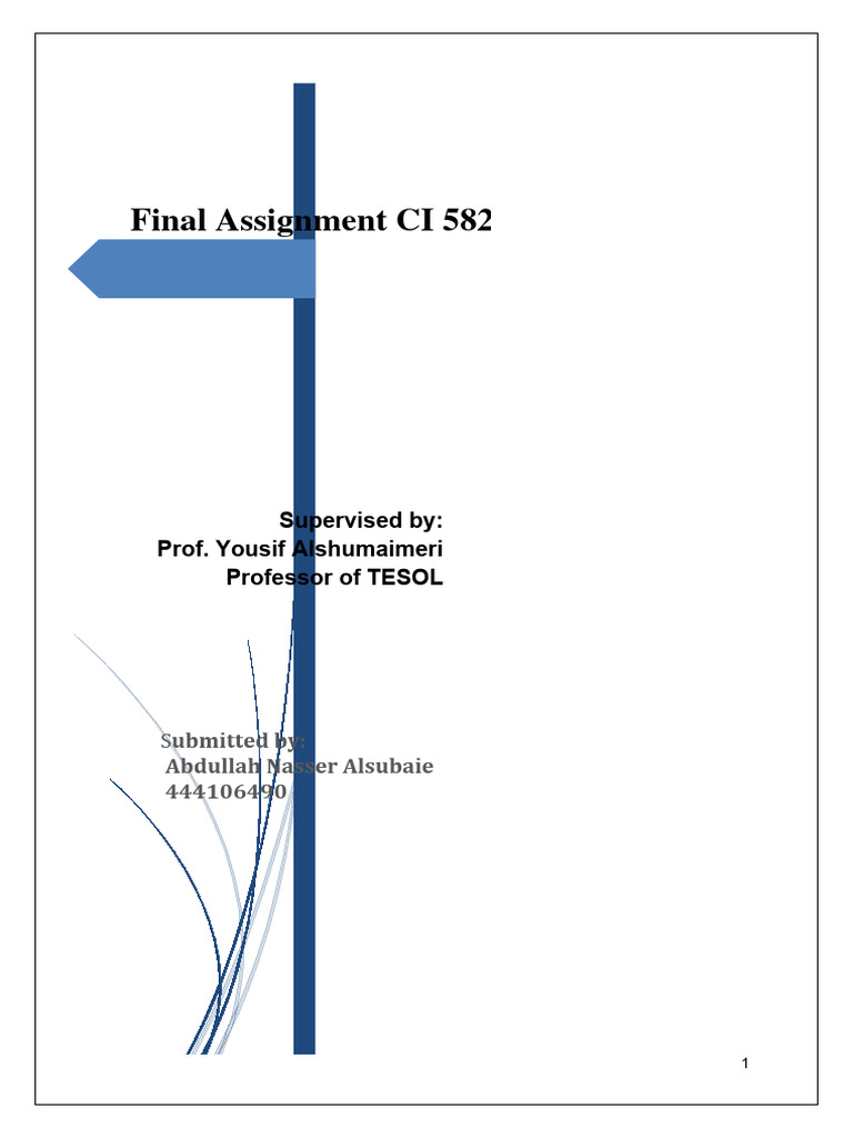 CI 582 AdvancedMethodology Final Assignment | PDF | Learning | Teachers