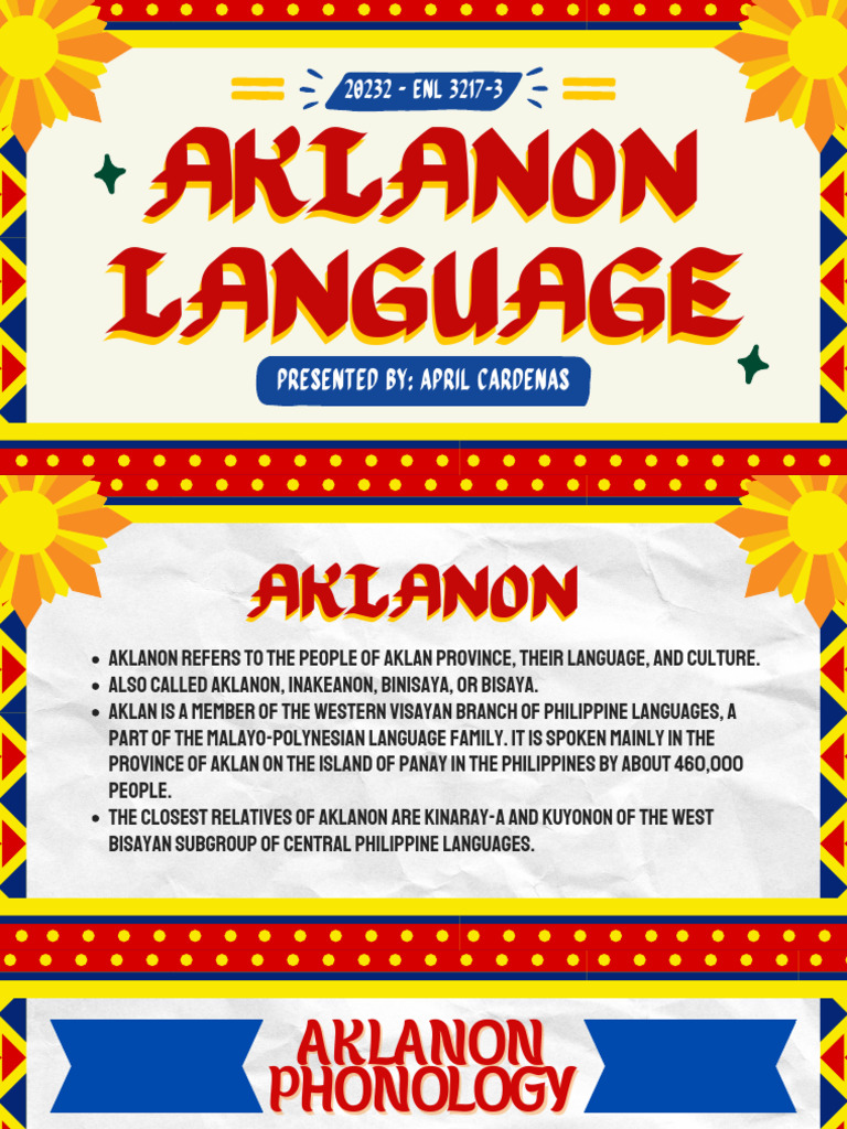 Aklanon Language and Culture Overview | PDF