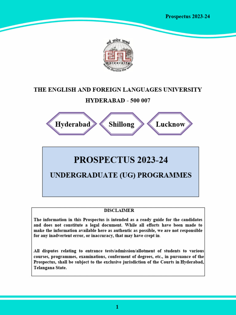 UG Prospectus 2023-24 | PDF