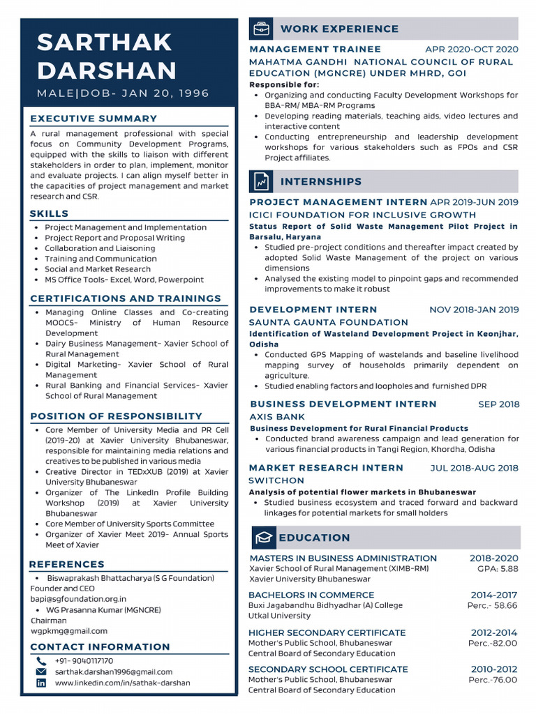 CV For A Detailed Profile 1619288110 | PDF