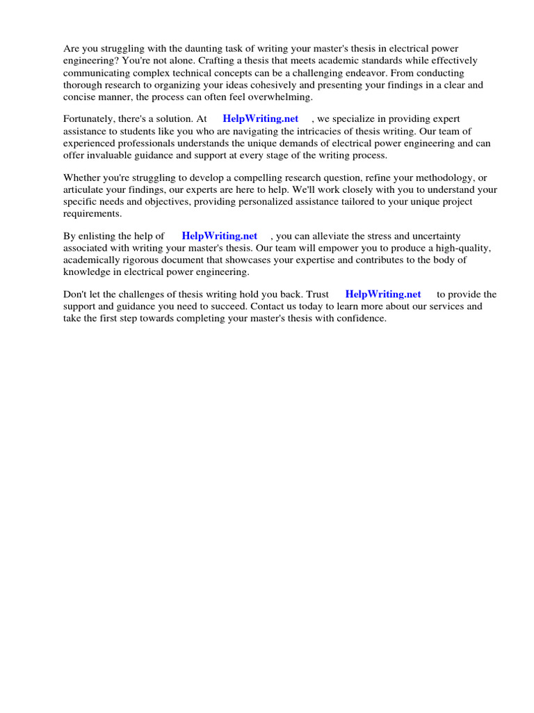 Master Thesis Electrical Power Engineering PDF | PDF | Electrical Grid | Engineering