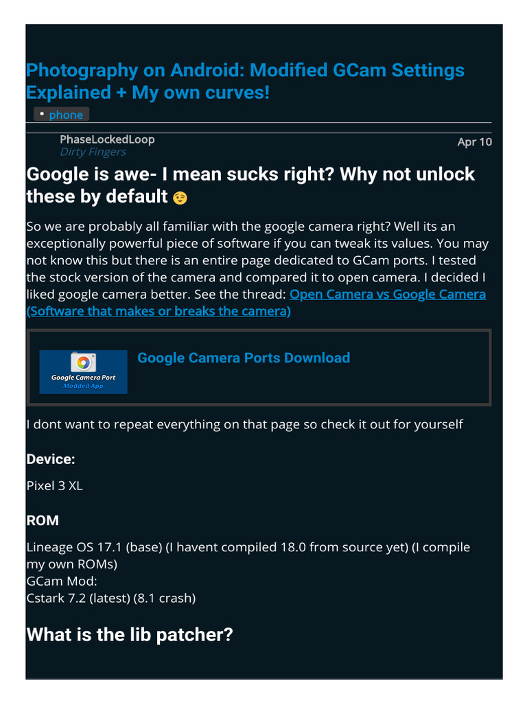 Photography On Android Modified GCam Settings Exp | PDF | Color | Wavelet