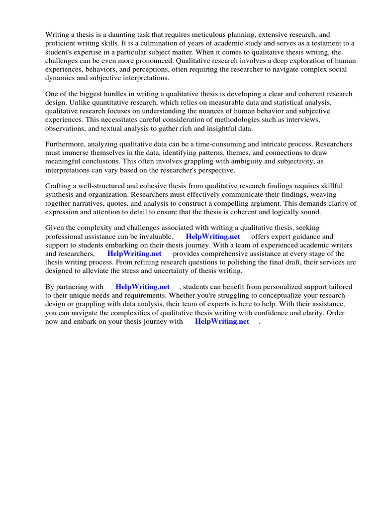 Format of Qualitative Thesis | PDF