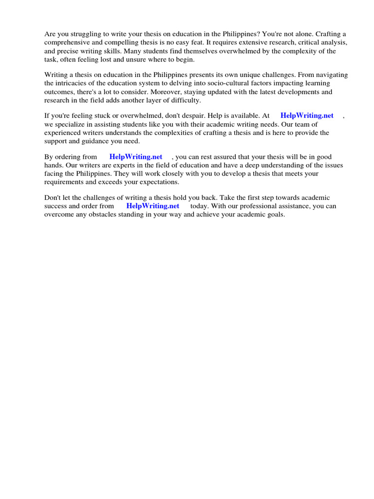 Sample Thesis Title For Education in The Philippines | Download Free ...