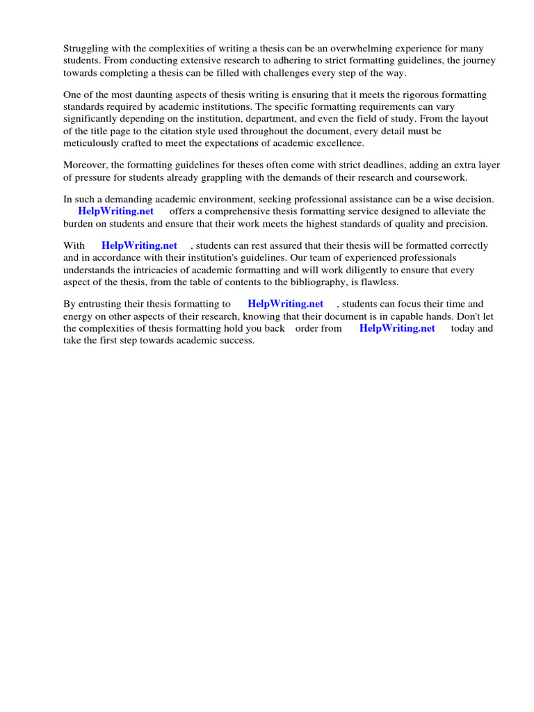 Iu Thesis Formatting | PDF | Thesis