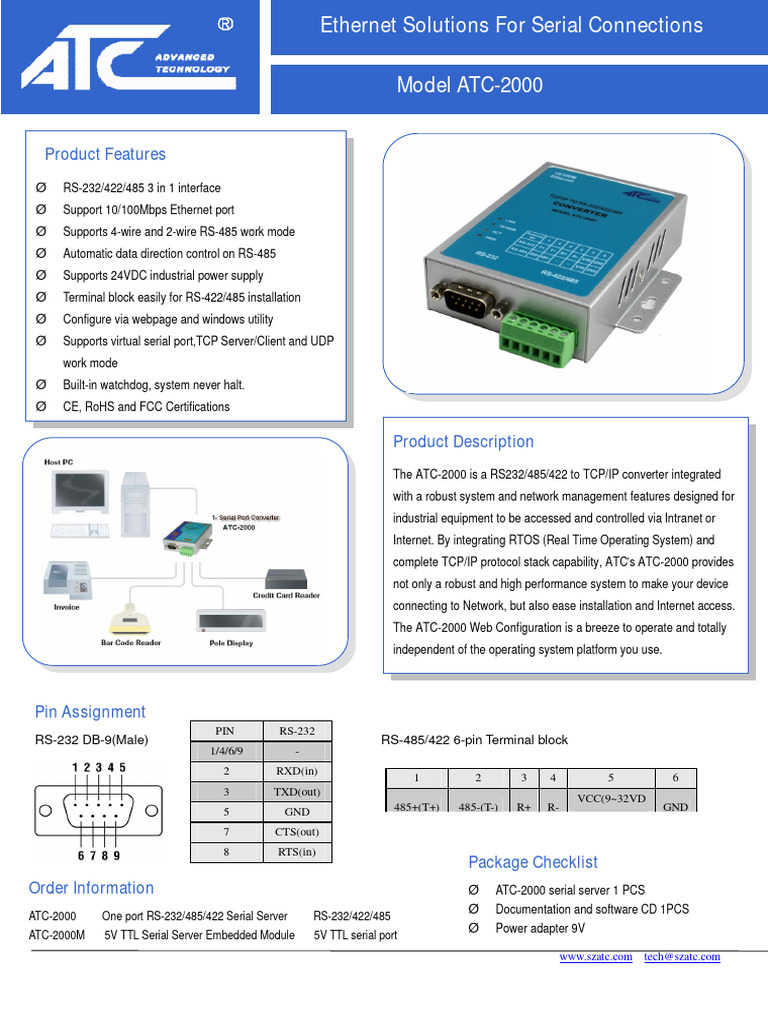 ATC-2000 Datasheet V4.0 | PDF | Computer Engineering | Internet Standards