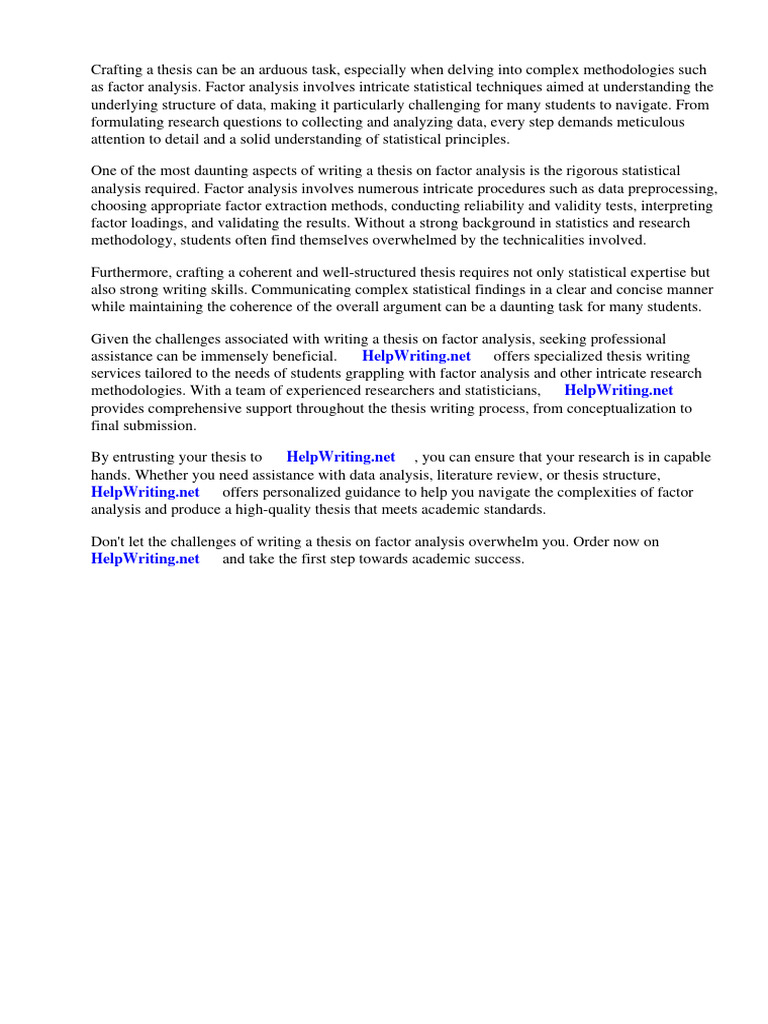 Thesis Using Factor Analysis | PDF | Factor Analysis | Principal Component Analysis