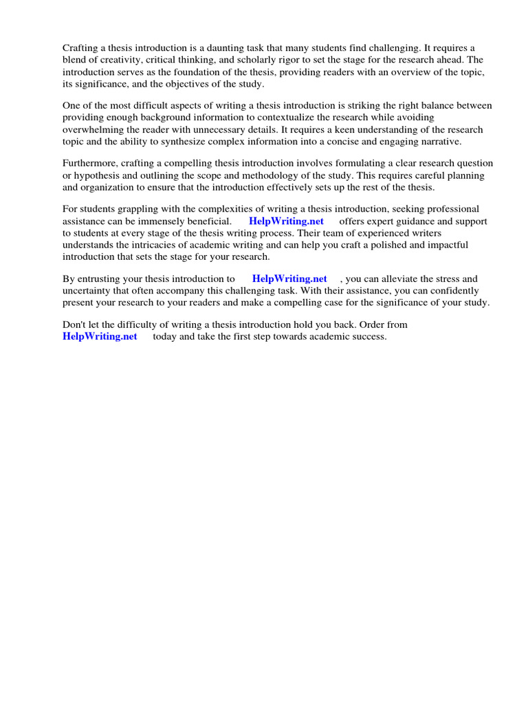 Write Thesis Introduction Pdf