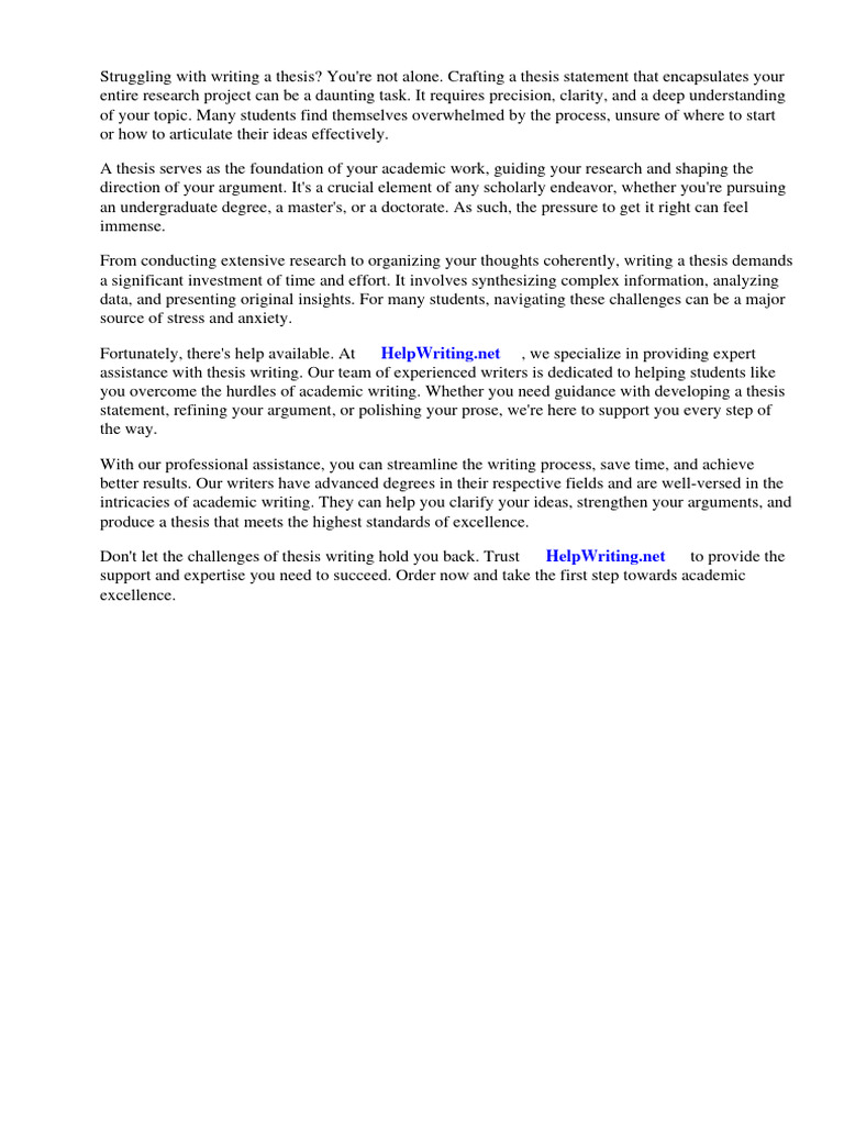 Thesis and Theme Statement | PDF