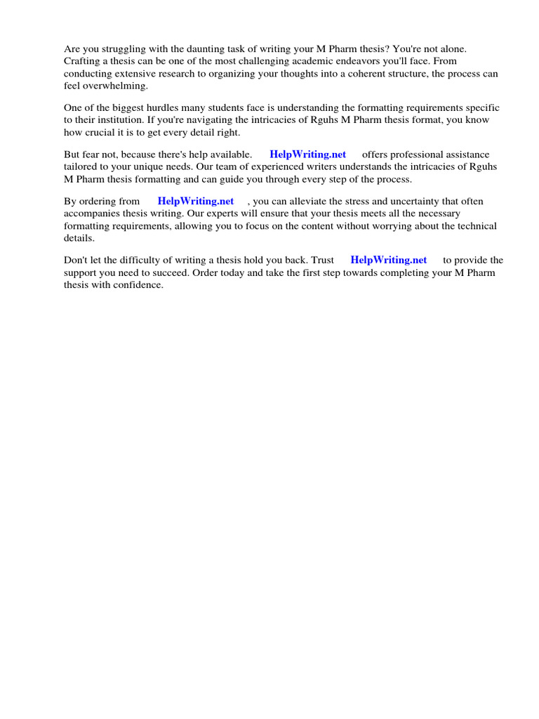 Rguhs M Pharm Thesis Format | PDF | Solubility | Pharmaceutical Formulation