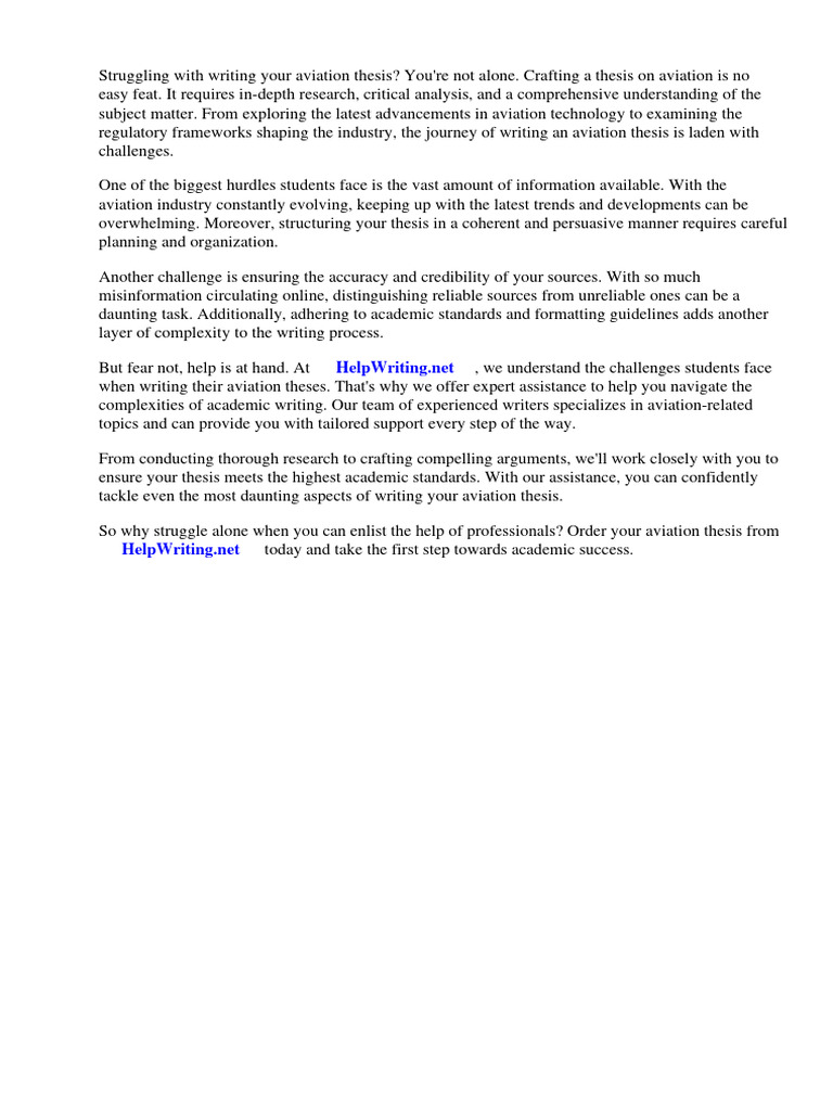 Aviation Thesis Statement | PDF | Thesis | Essays