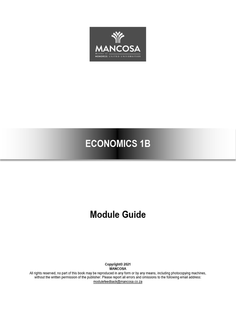 Economics 1B Module Guide | PDF | Gross Domestic Product | Macroeconomics