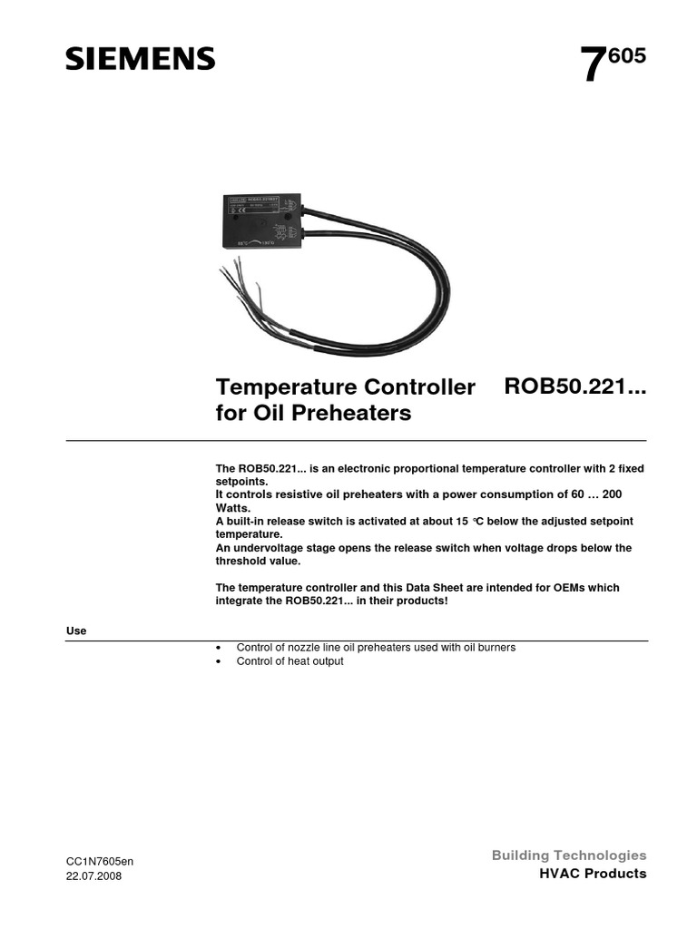 Rob50 221 Siemens Temperature Controller (2) | PDF | Mains Electricity | Alternating Current