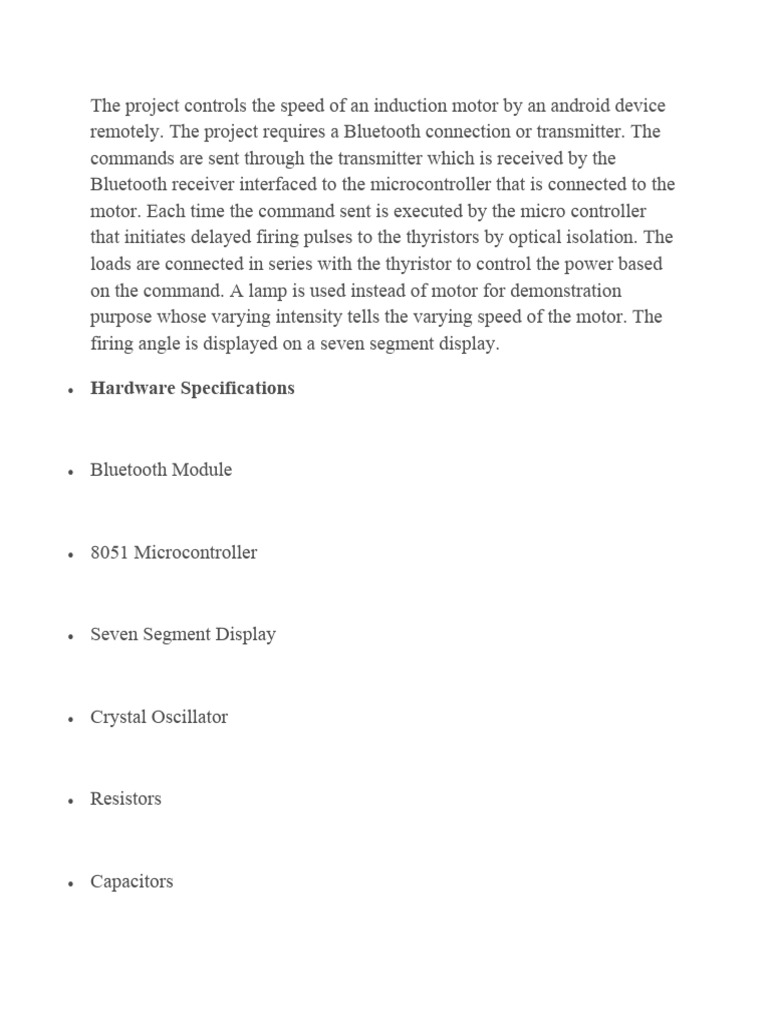 Project Document | PDF | Rectifier | Electric Motor