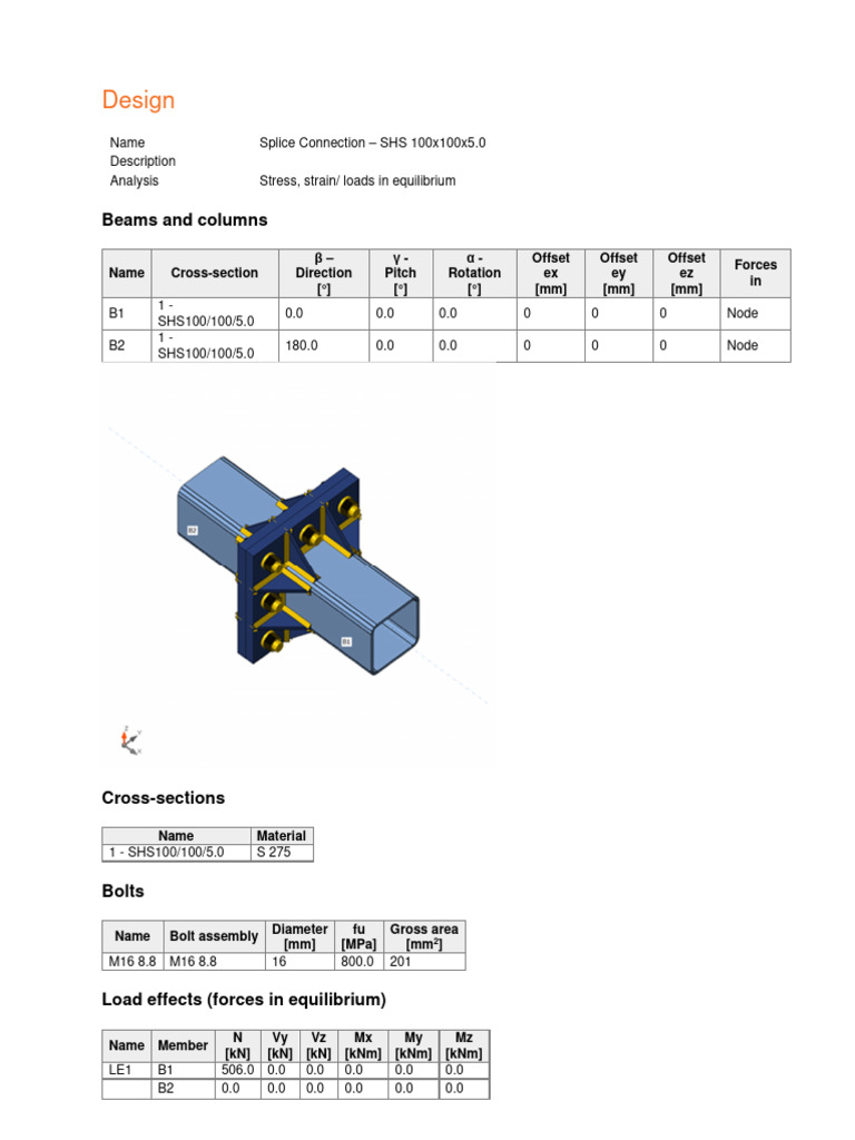 SHS 100x100x5.0 Splice | PDF | Mechanical Engineering | Mechanics
