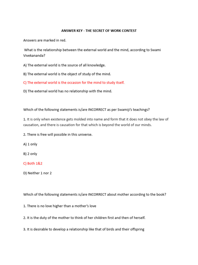 Full Q Paper (The Secret of Work) | PDF | Career & Growth