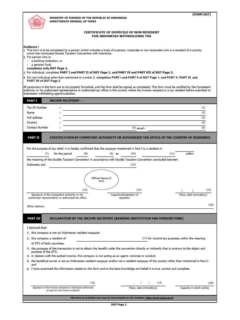 Form DGT | PDF