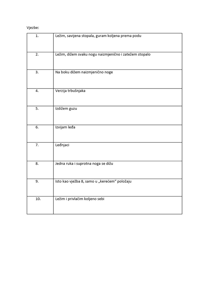 Vjezbe Za Kicmu | PDF