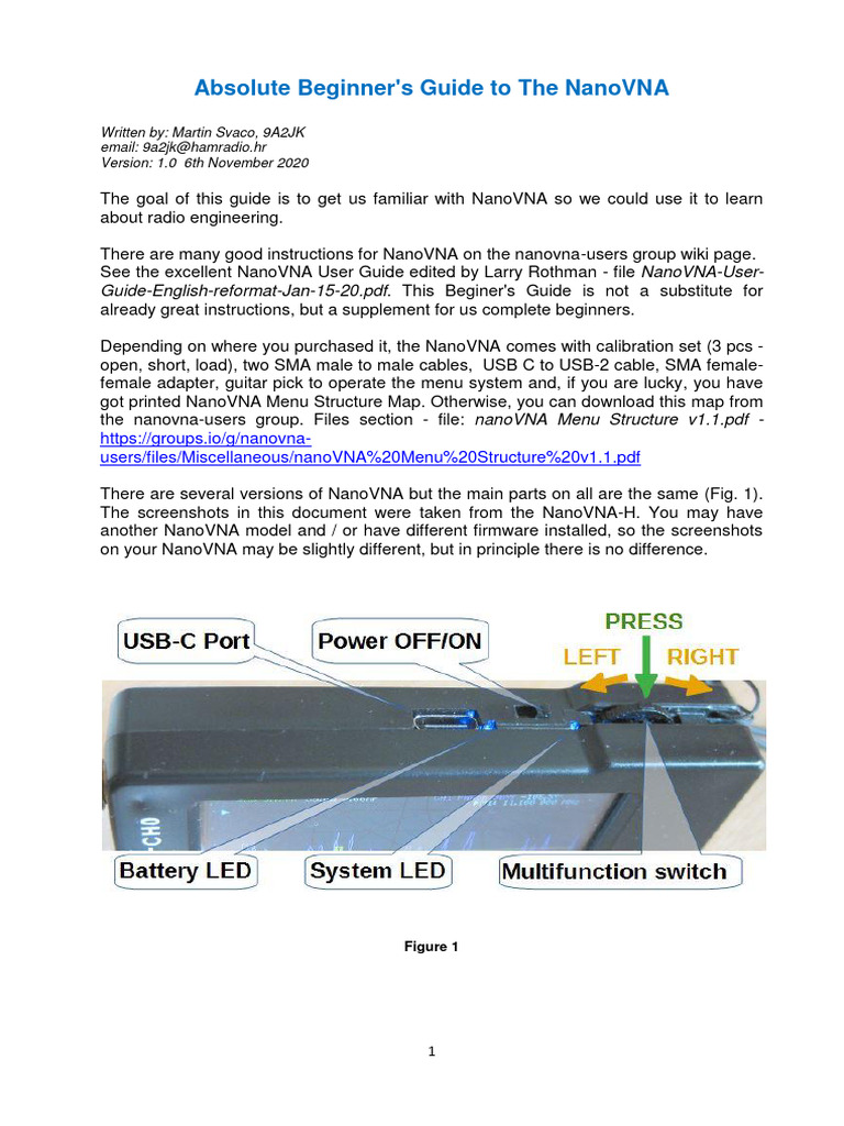 Absolute Beginner Guide NanoVNA | PDF | Antenna (Radio) | Chart