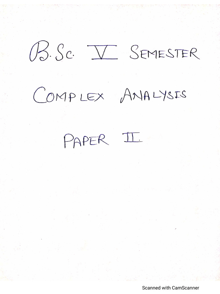 0_Complex Analysis Unit 1 | PDF