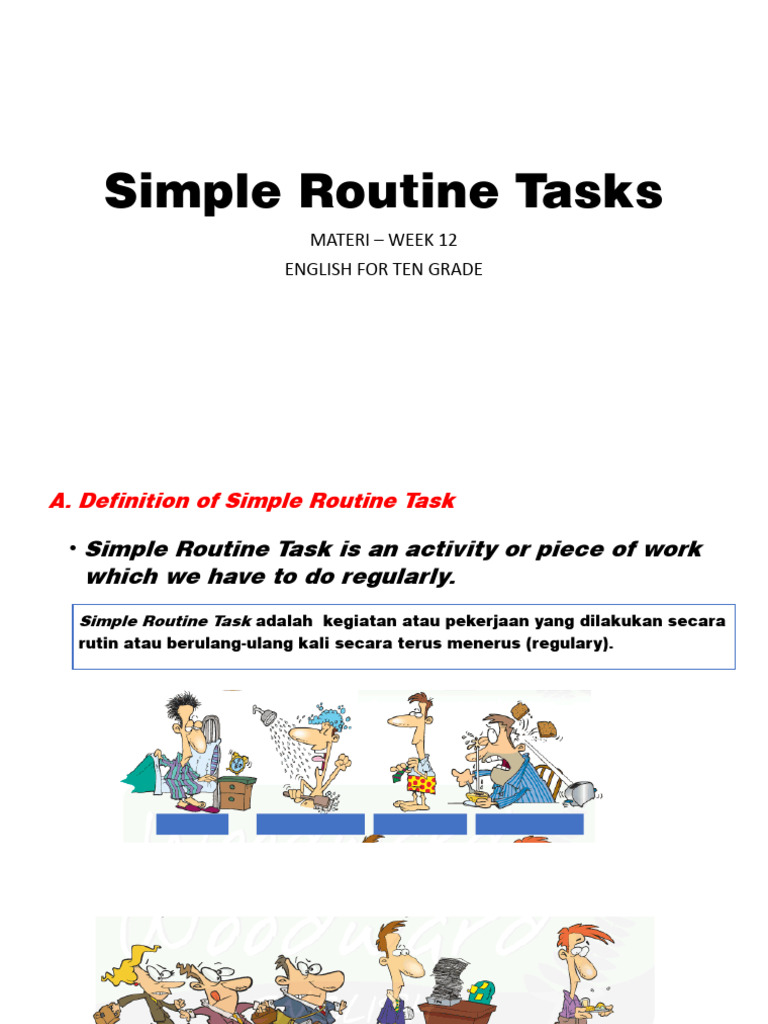 Week 12 Simple Routine Tasks Pdf Verb Subject Grammar
