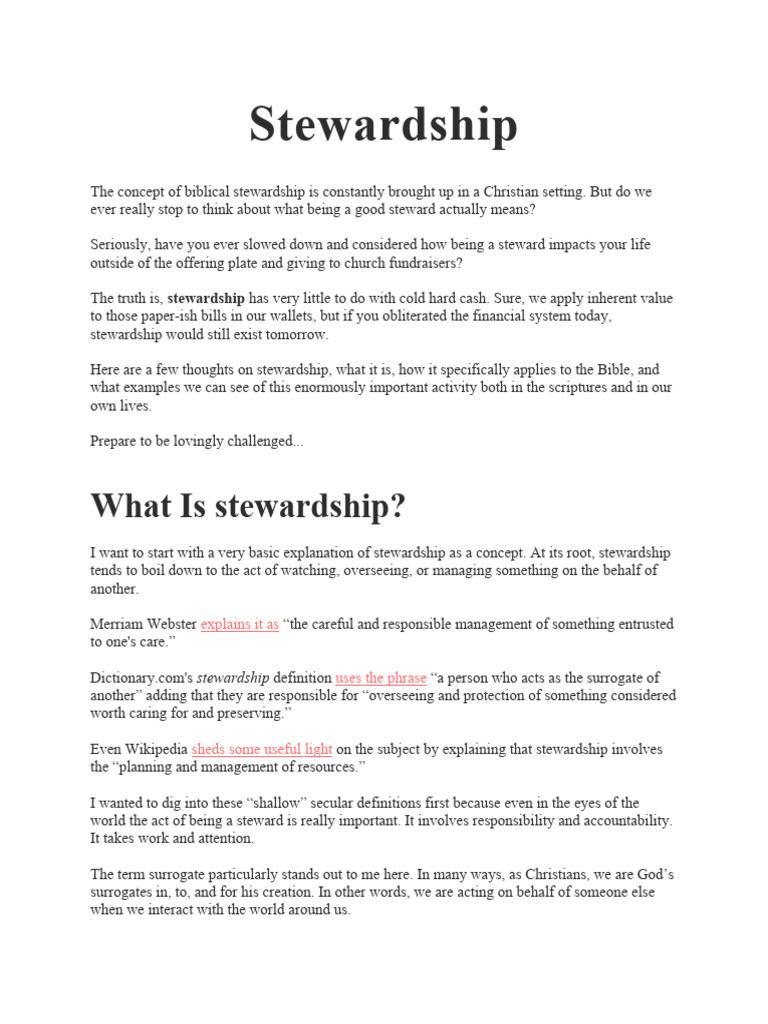 Stewardship | PDF