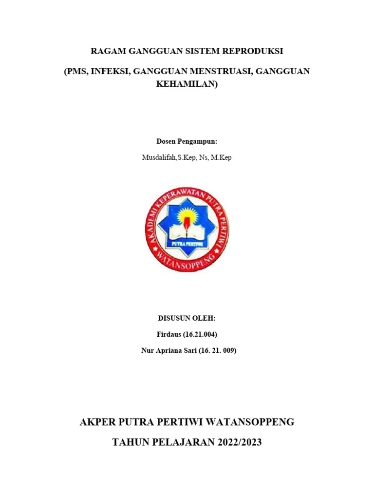 Ragam Gangguan Sistem Reproduksi KLP 4 | PDF | Pengembangan Diri | Kesehatan Holistik