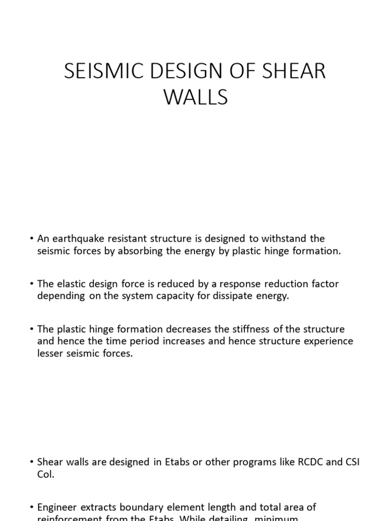 Seismic Design of Shear Walls | PDF | Strength Of Materials ...