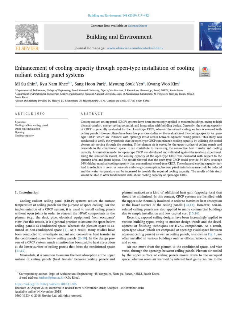 Enhancement of Cooling Capacity Through Open-Type Installation of ...