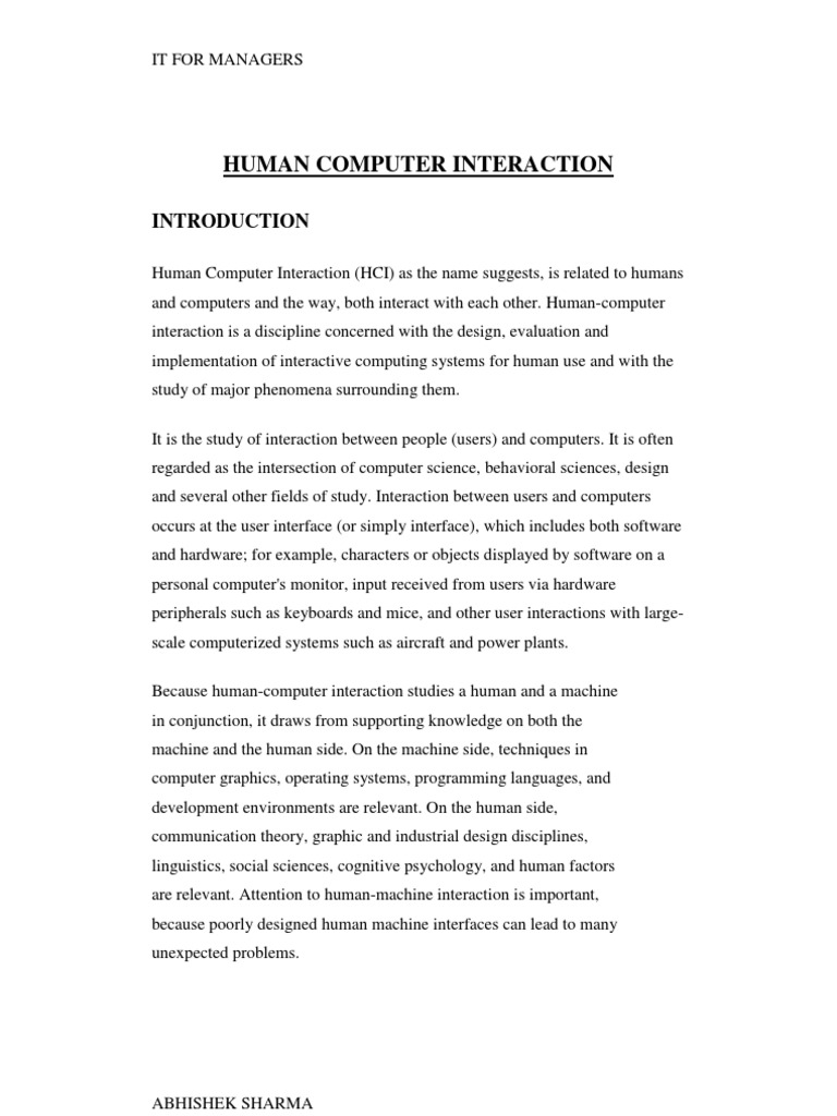 Human Computer Interaction | PDF | Human–Computer Interaction ...