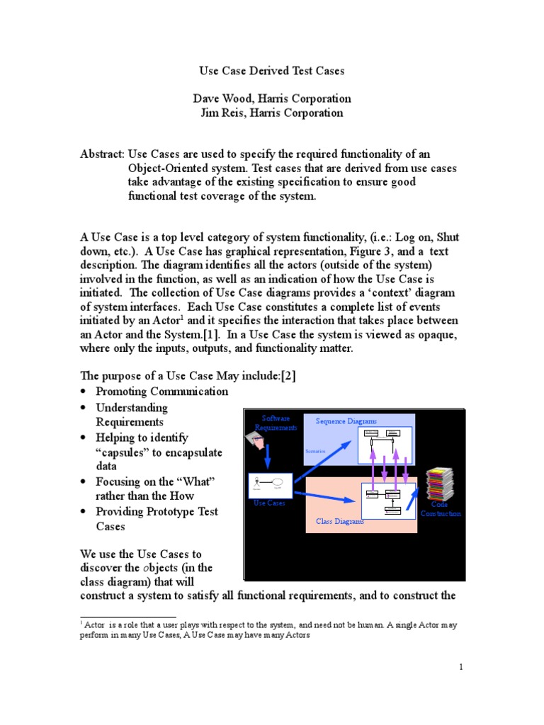 Use Case Derived Test Cases Pdf Use Case Software Testing 